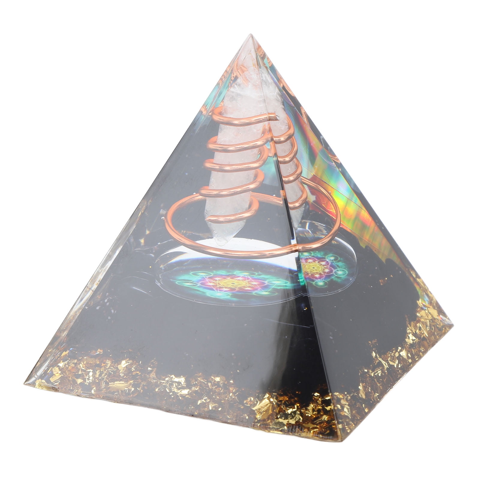 Healing Crystal Pillar Pyramid 6CM Epoxy Positive Energy Generator ...