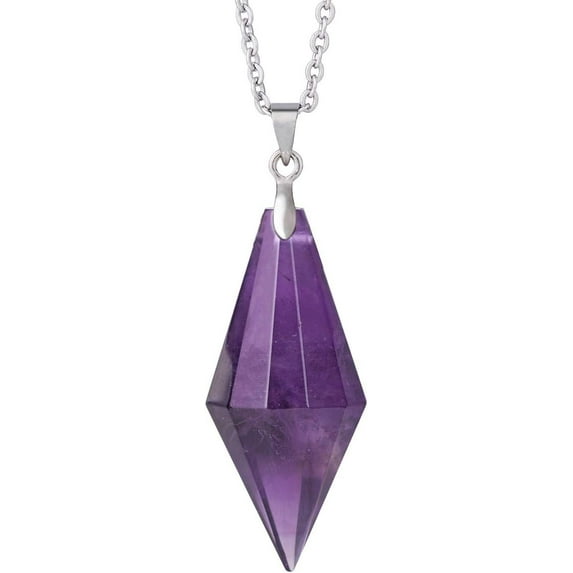 Healing Crystal Point Pendant Necklace for Women Men, Quartz Stone ...