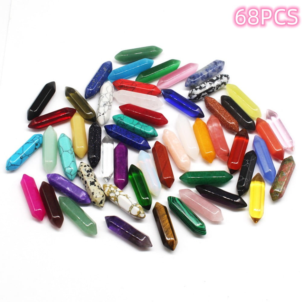Healing Crystals Wand Stones Set of 68 Natural Amethyst Rose Quartz ...