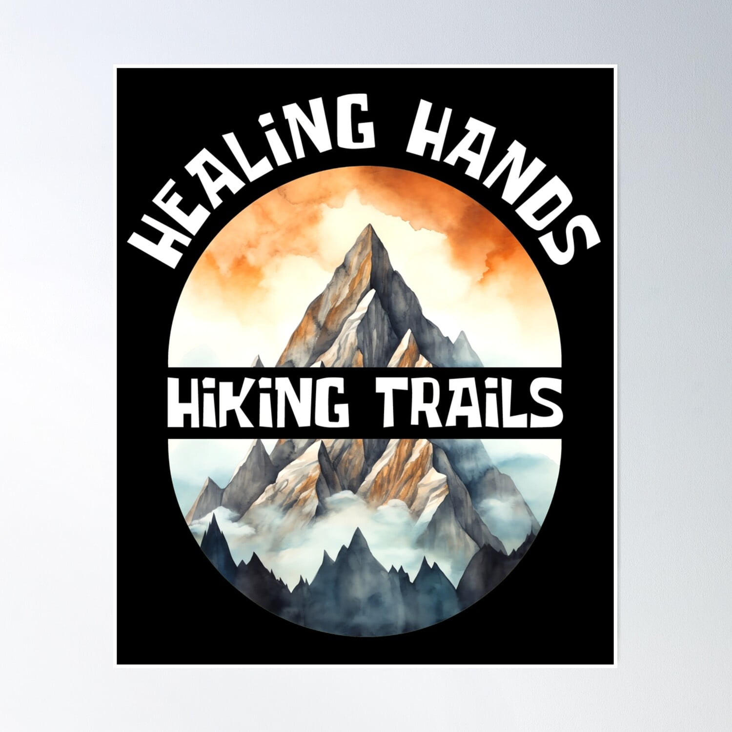 Healing Hands, Hiking Trails. Awesome Hiking Poster Wall Art, Modern Wall Decor, 8x12 UNFRAMED ...