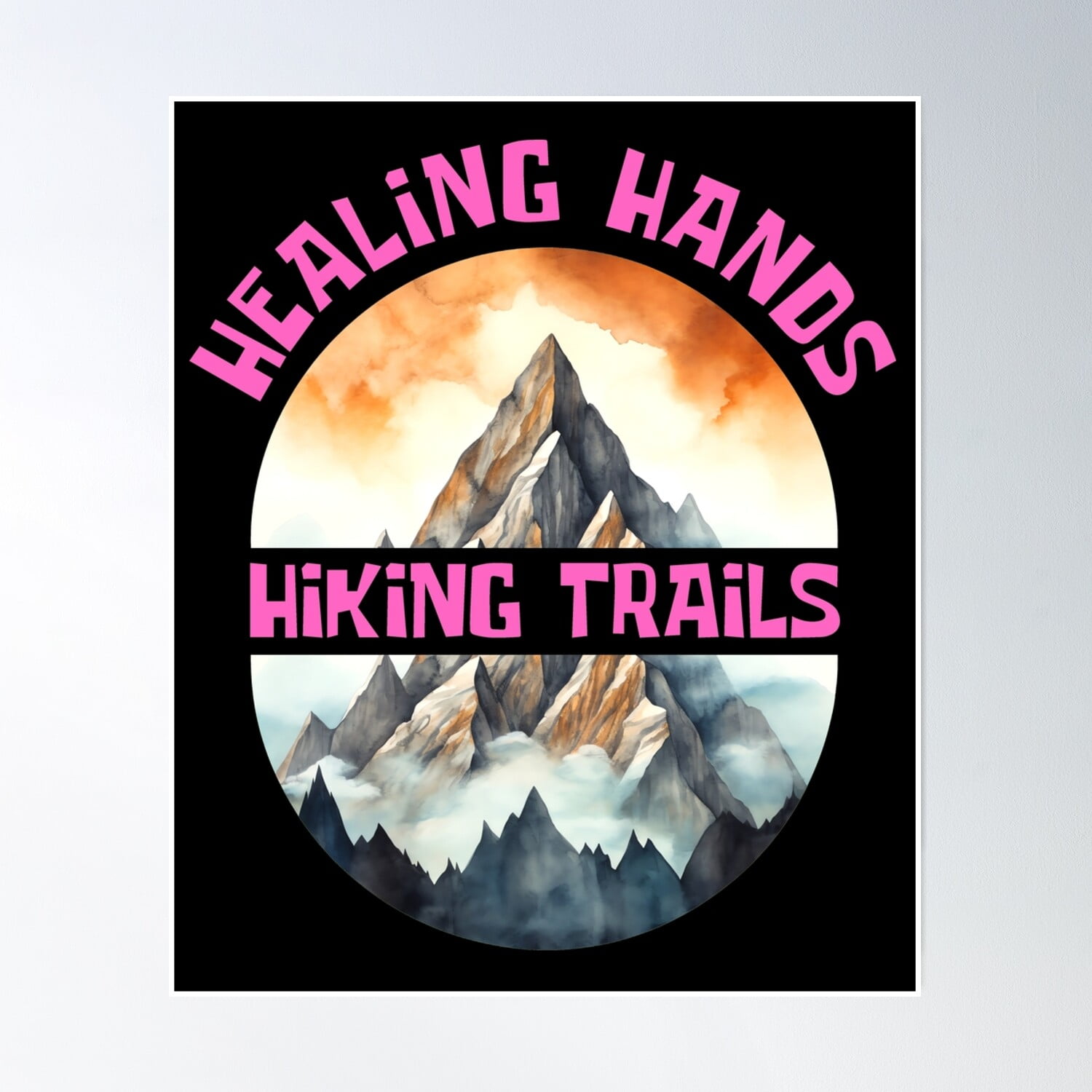 Healing Hands, Hiking Trails. Outdoor Walk Poster Wall Art, Modern Wall Decor, 8x12 UNFRAMED ...