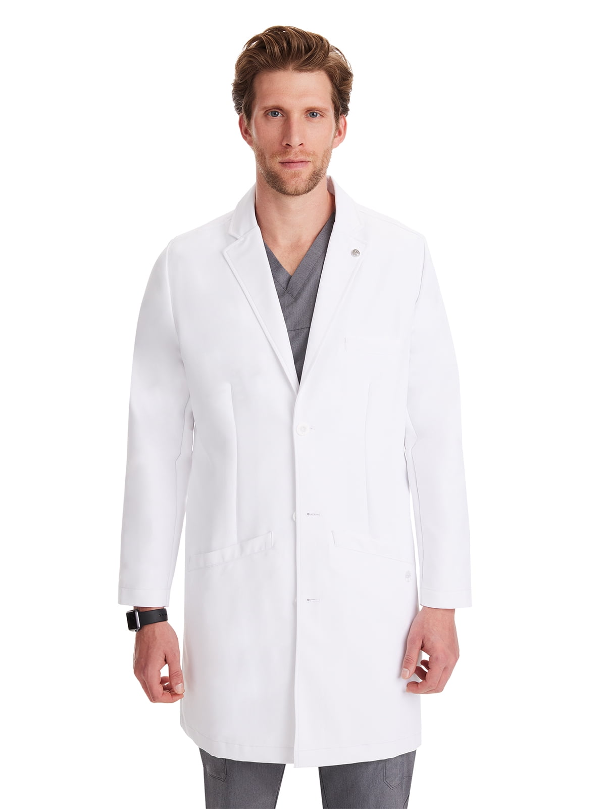 Healing Hands Men's Lyndon Lab Coat 's Six Pocket Full Length Lab Coat - 50 Long,White - Walmart.com