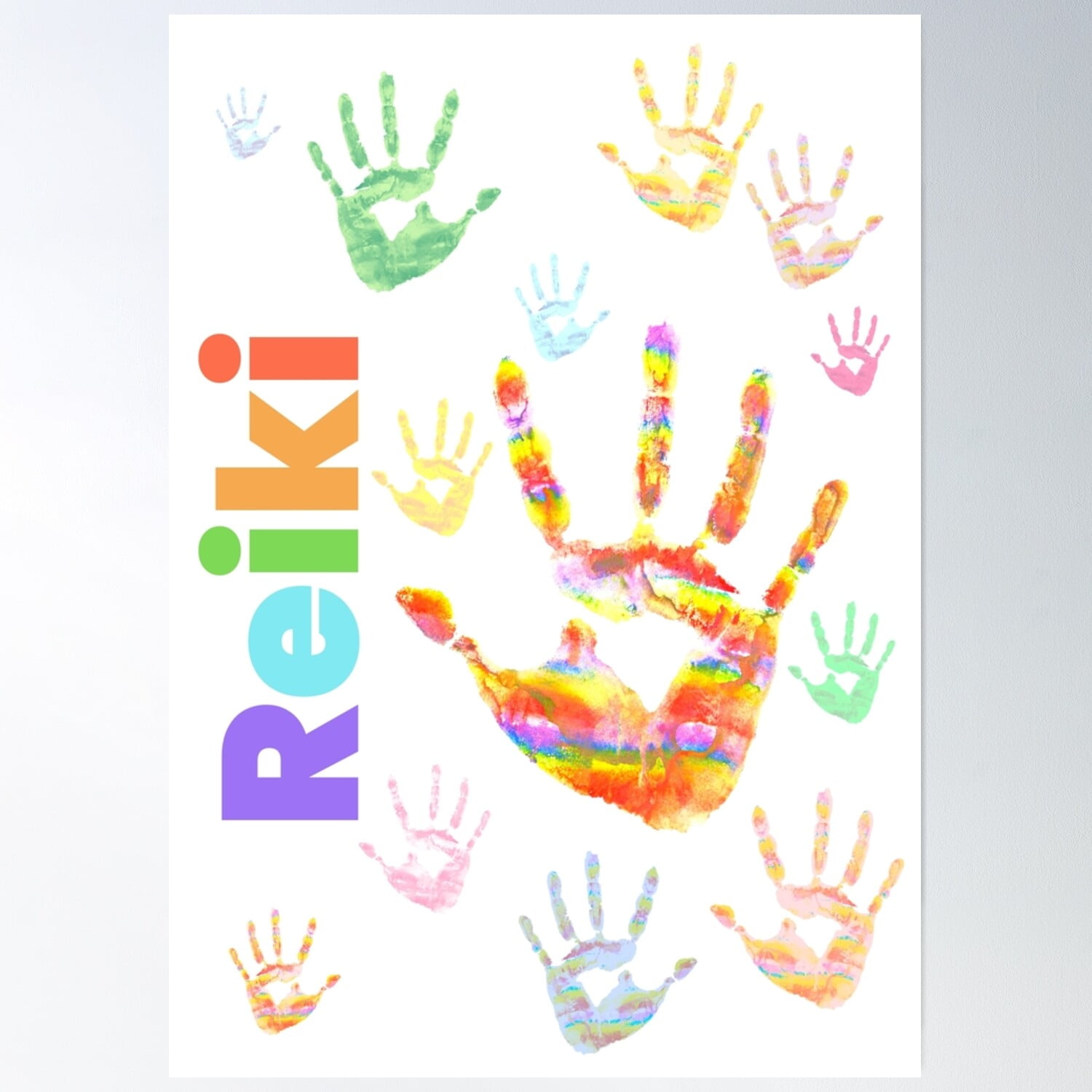 Healing Hands Reiki Poster Wall Art, Modern Wall Decor, 8x12 UNFRAMED ...