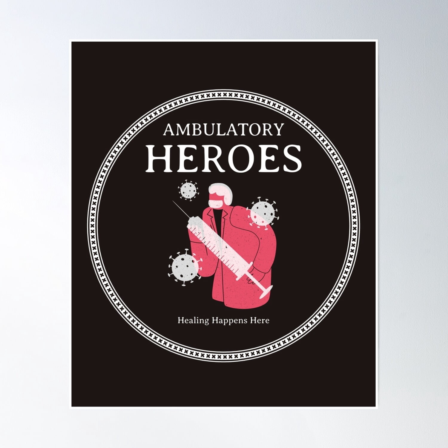 Healing Happens Here Ambulatory Nurse Posters Poster Wall Art, Modern ...