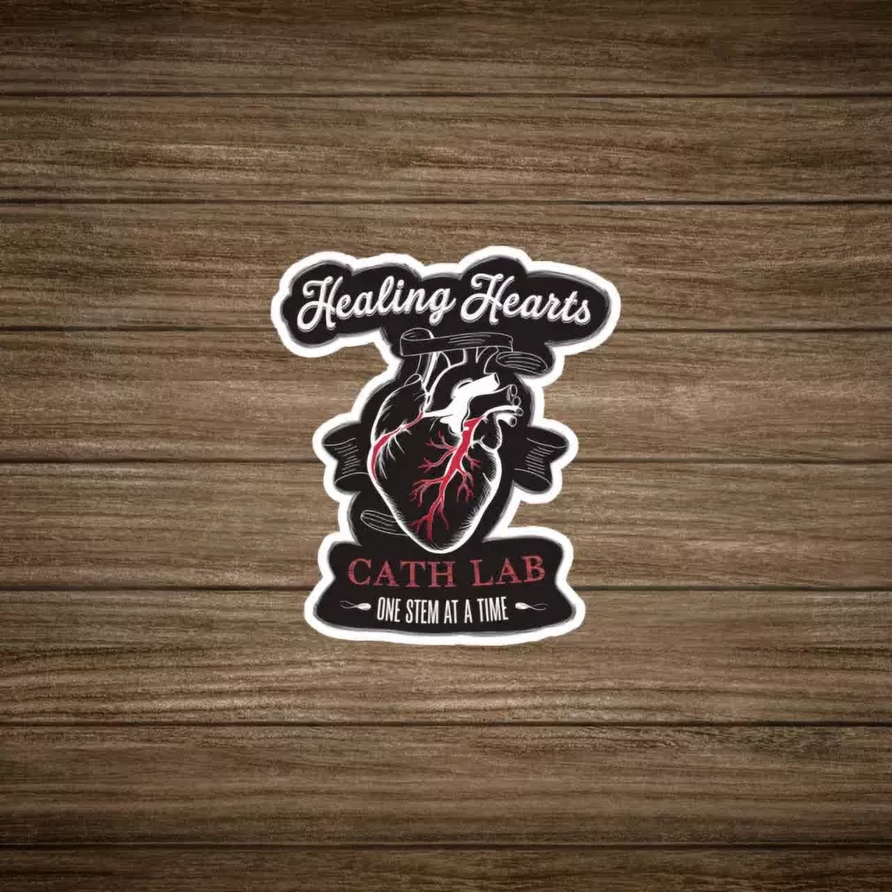 Healing Hearts Cath Lab Nurse Sticker Cardiac Anatomy Art Medical ...