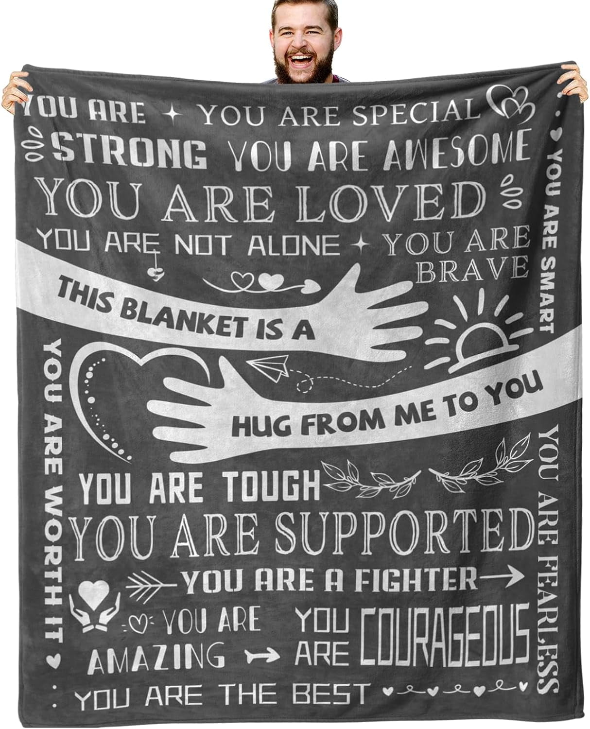 Healing Hug Blanket 60"x50", Inspirational Gifts for Men, Comfort Items ...