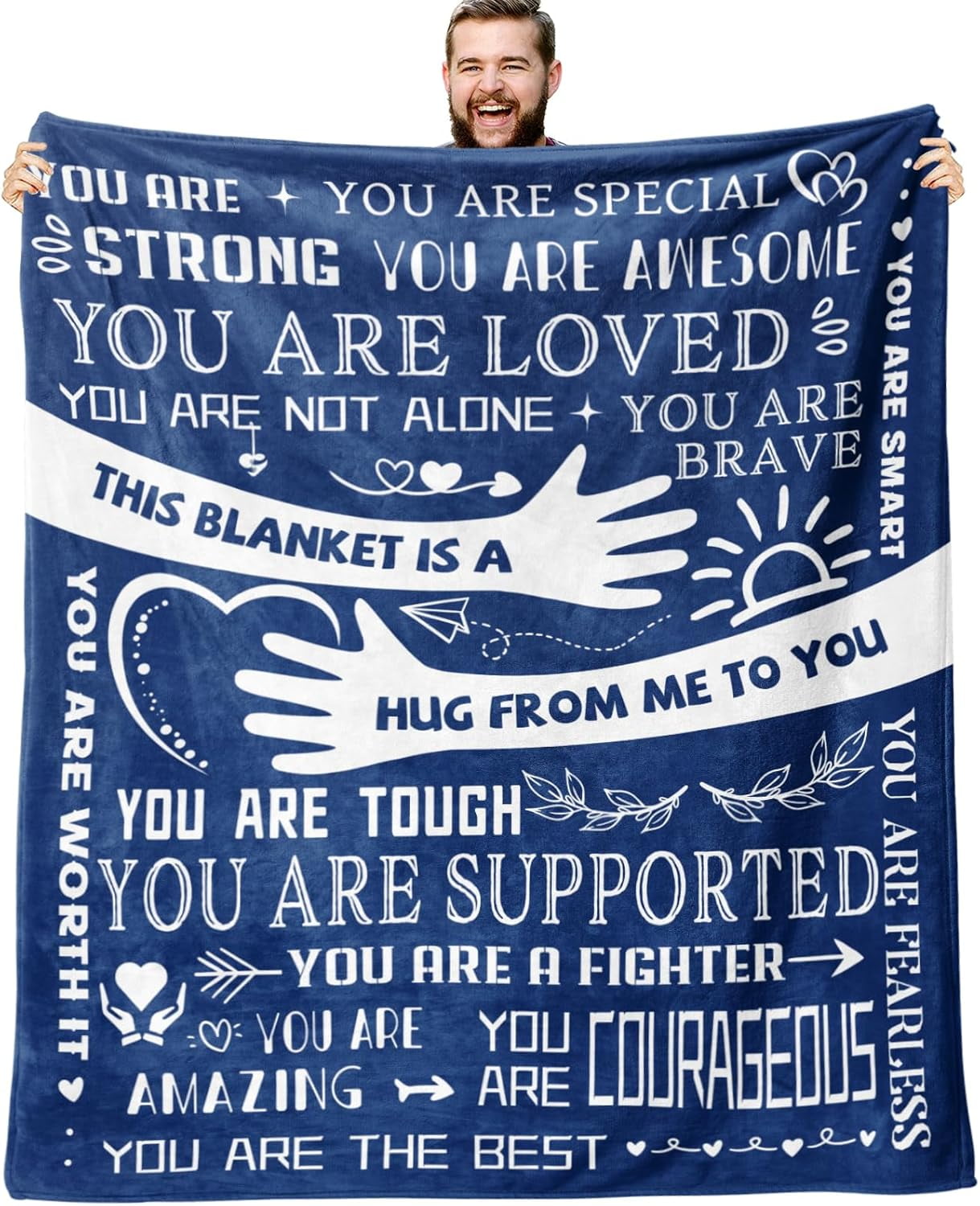 Healing Hug Blanket 60"x50", Inspirational Gifts for Men, Comfort Items ...