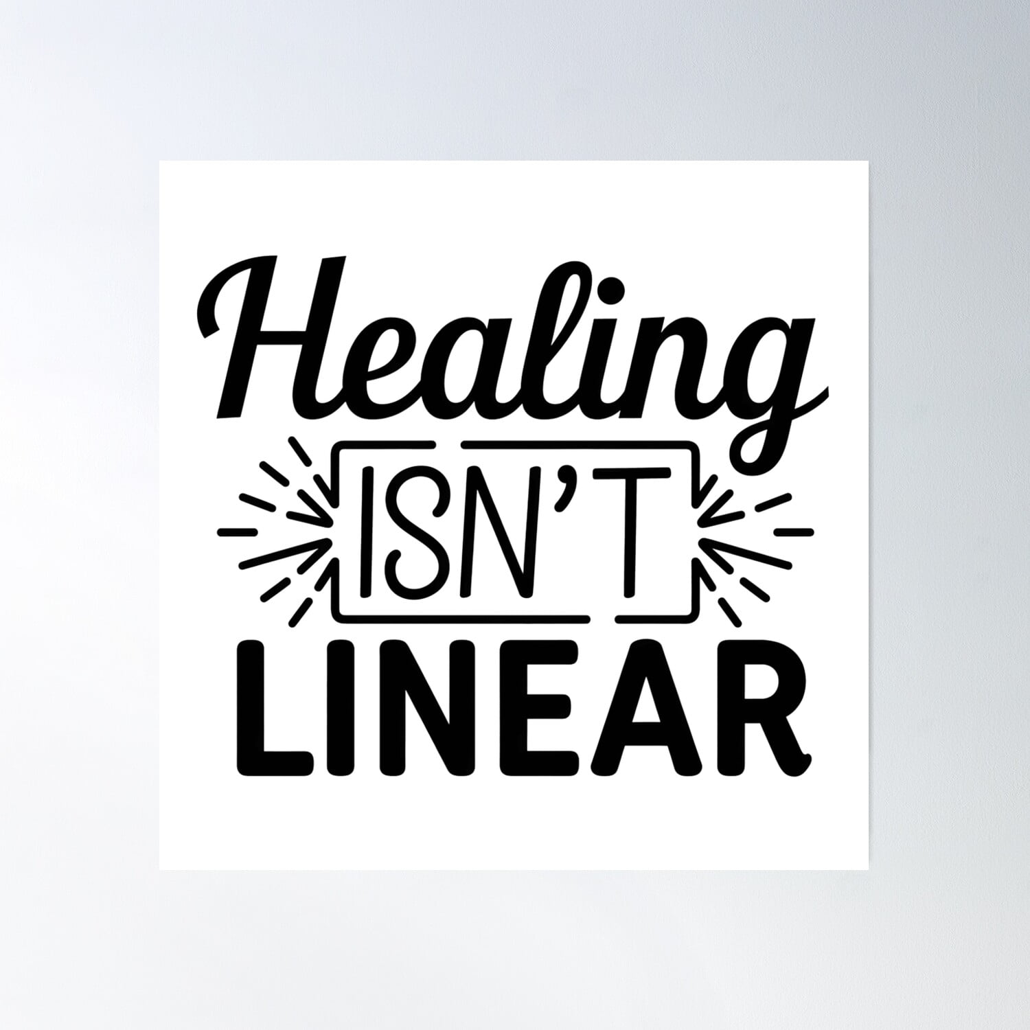 Healing Isn'T Linear Mental Health Poster Wall Art, Modern Wall Decor ...