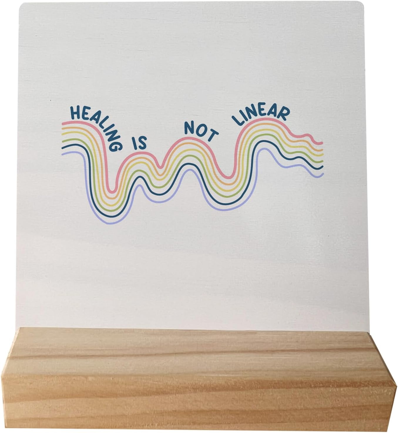 Healing is Linear Mental Health Desk Small Wood Sign Signs with Wooden ...