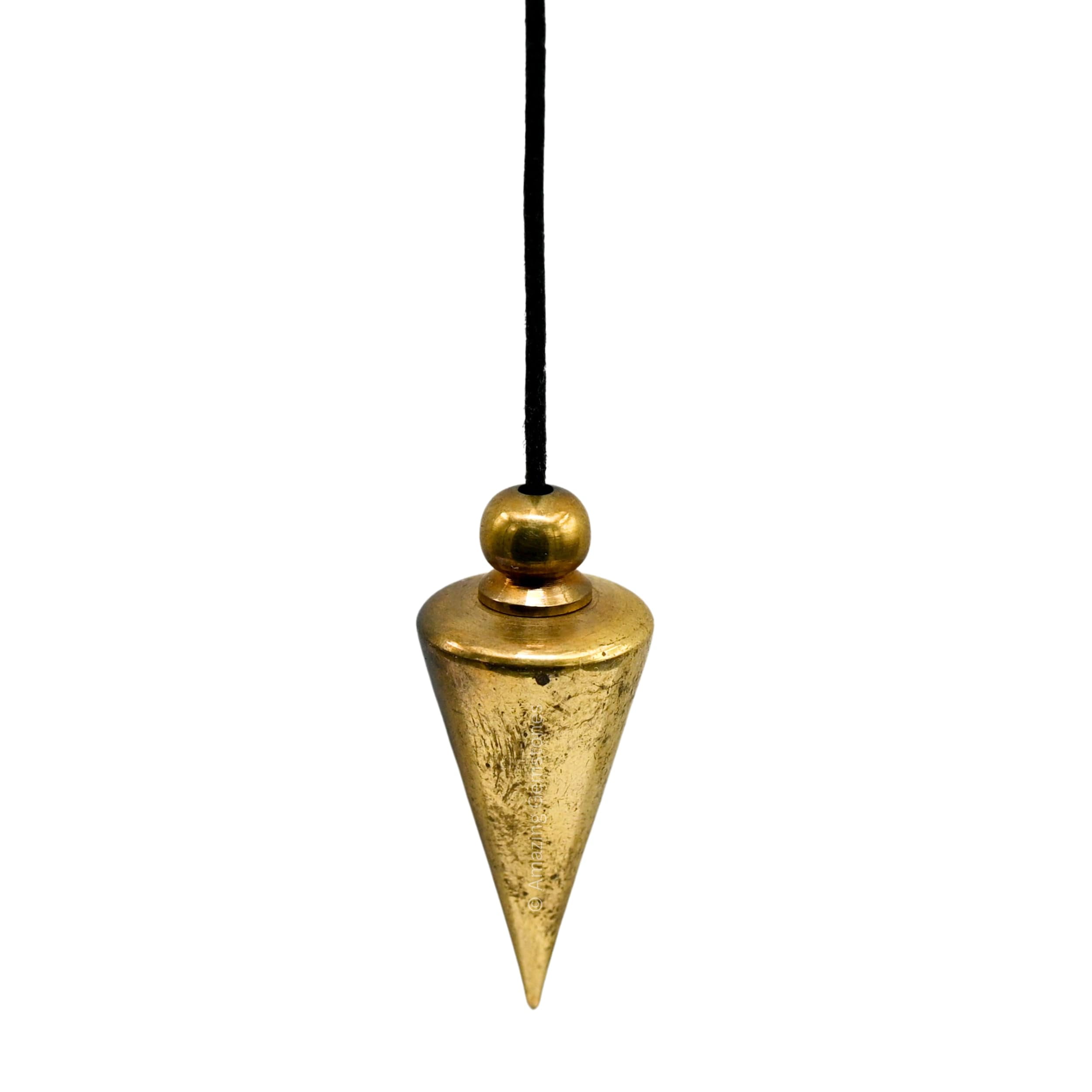 Healing Metal Pendulums for Divination, Gold Pointed Cone Steel Copper ...