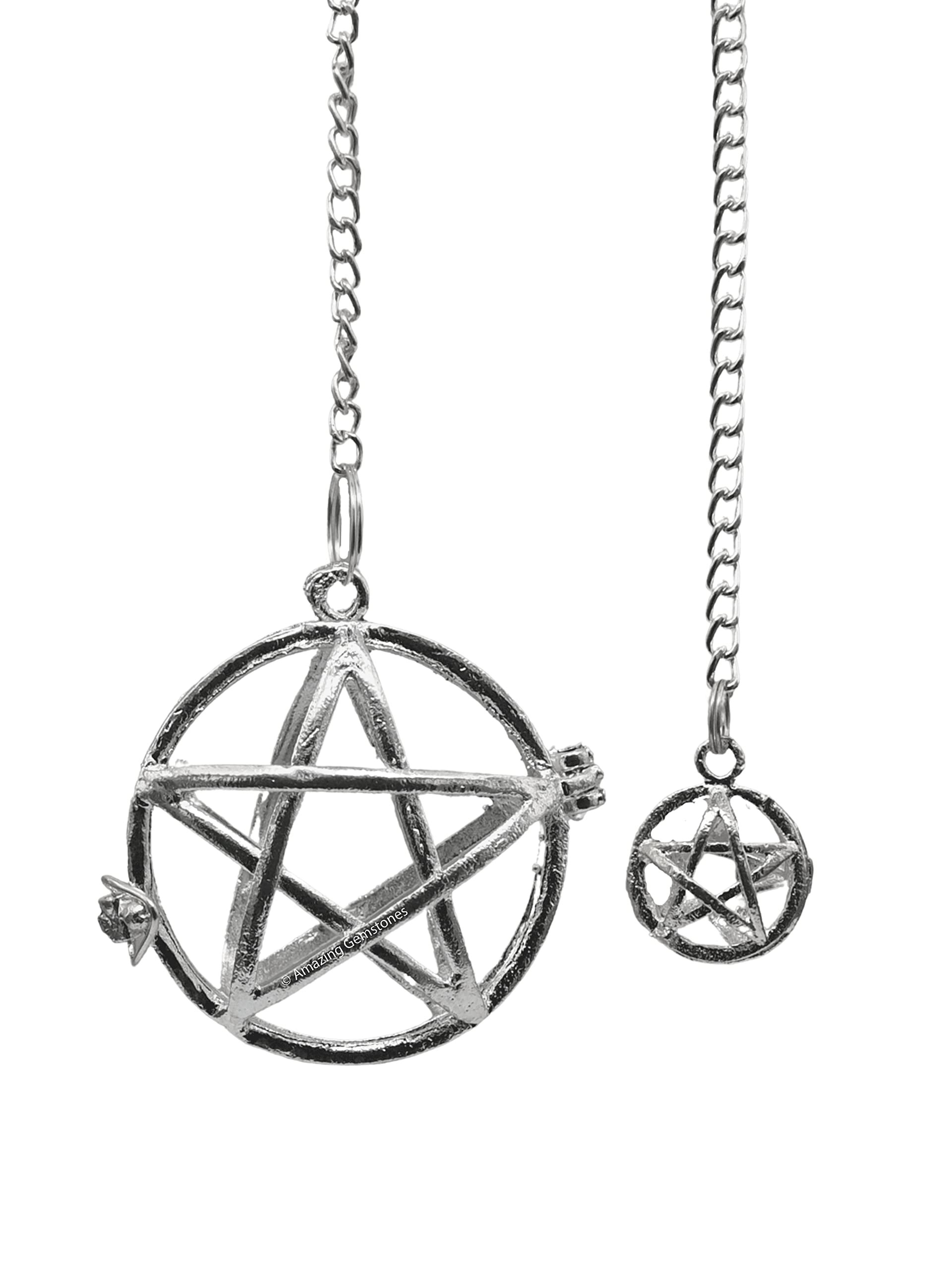 Healing Metal Pendulums for Divination, Silver Circular Star Cage ...