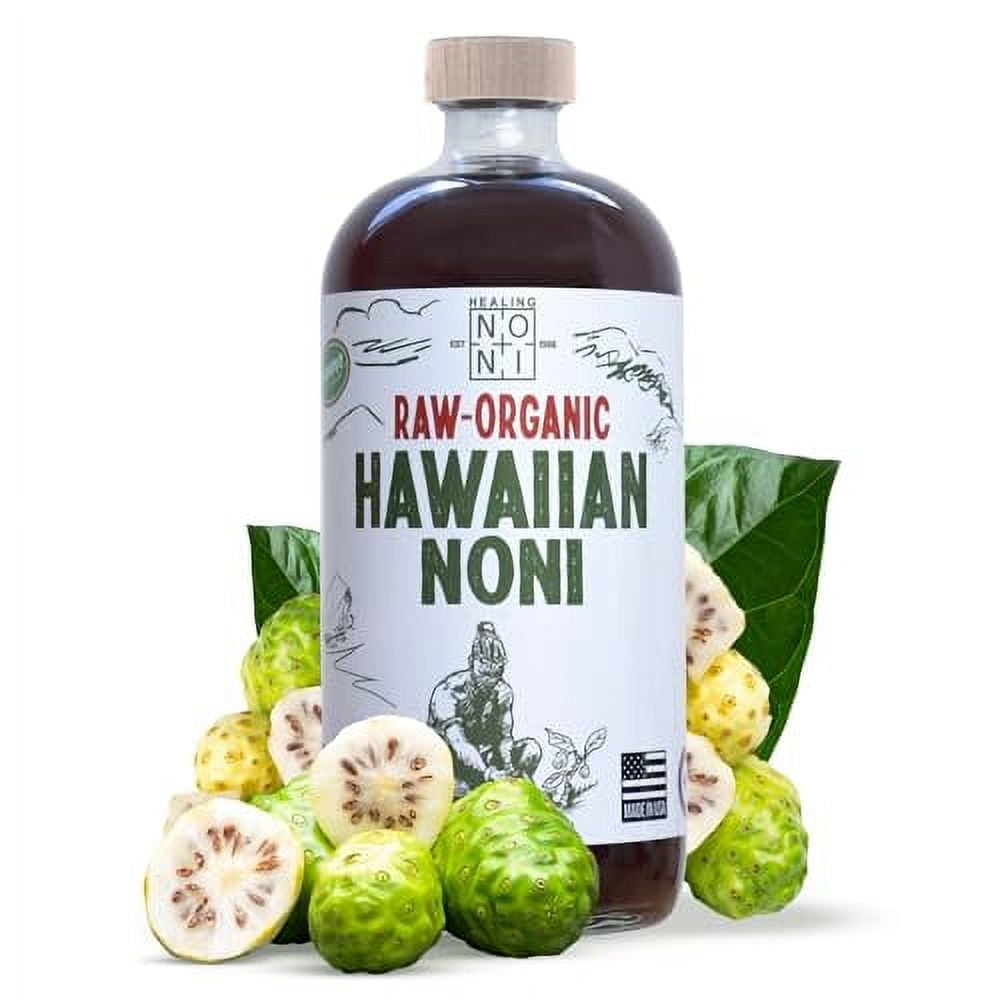 Healing Noni - Raw Organic Hawaiian Noni Juice with Antioxidants - 32oz ...