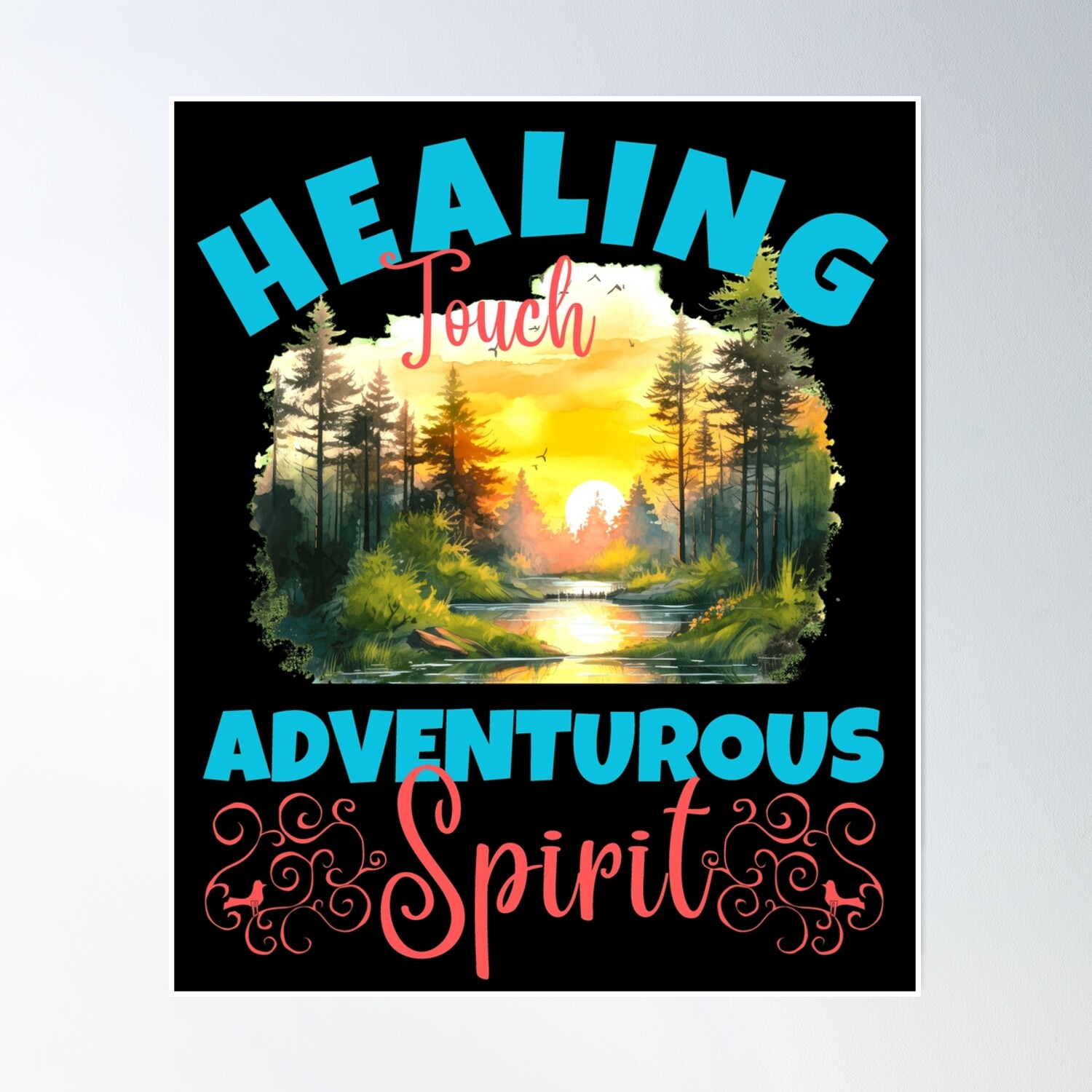 Healing Touch, Adventurous Spirit. Hiking Lover Poster Wall Art, Modern ...