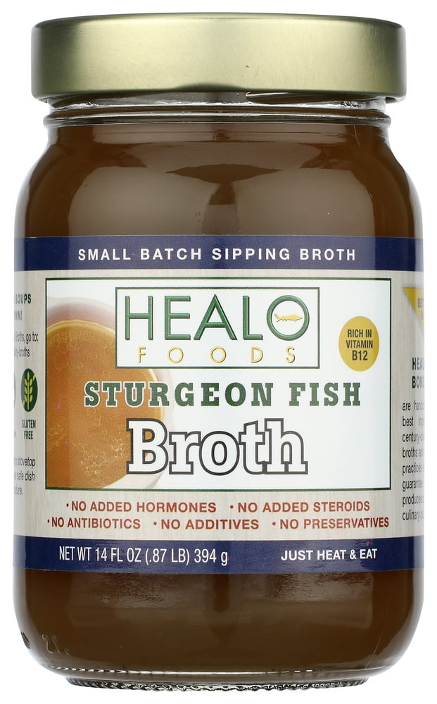 Healo Foods Sturgeon Fish Bone Broth 14 fl oz (Pack of 6) - Walmart.com