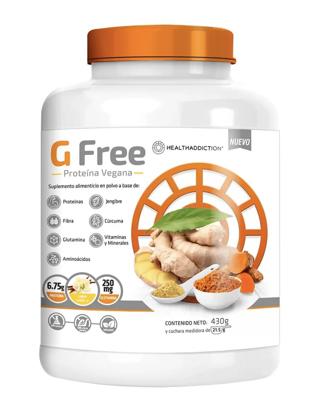 Health Addiction G Free Proteína Vegana | Antiinflamatoria, Sabor Vainilla 430Gr | Suplemento ...