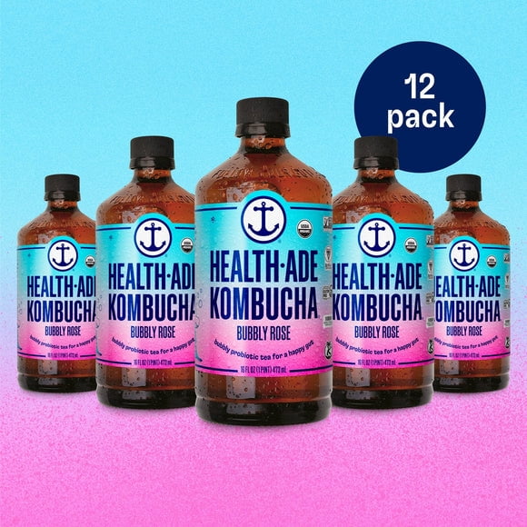 Health-Ade Kombucha, Bubbly Rose - 12 Pack - Walmart.com