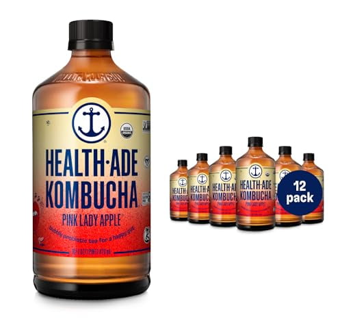 Health-Ade Kombucha Tea Organic Drink, Fermented Tea with Living ...