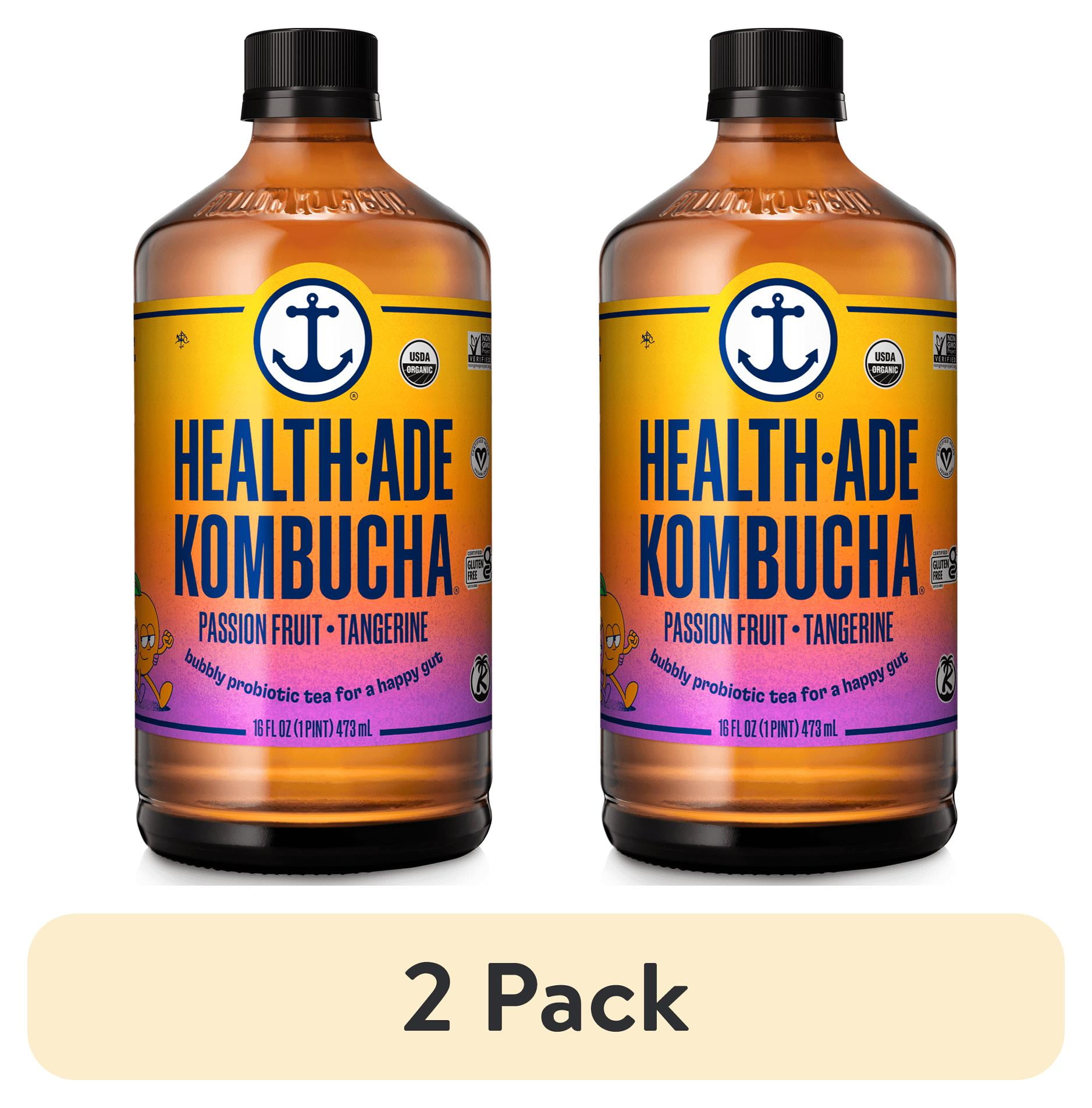 (2 pack) Health-Ade Passion Fruit-Tangerine Kombucha Tea, 16 fl oz ...