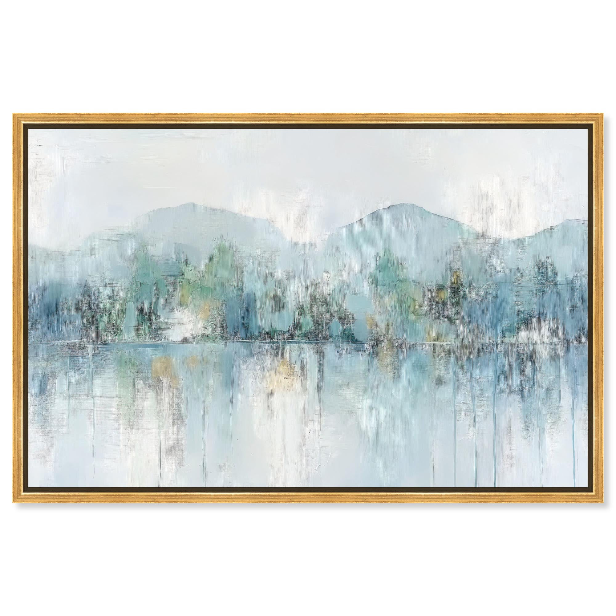 Reflective Blue Calm II Canvas Coastal Abstracts by Art Remedy, Gold ...