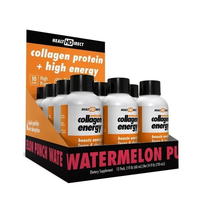 Health Direct AminoSculpt Collagen Energy Shots, Watermelon Pomegranate ...