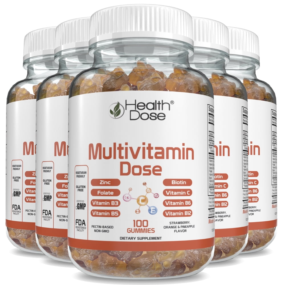 (5 pack) Health Dose Multivitamin Dose Adults Strawberry, Orange and ...