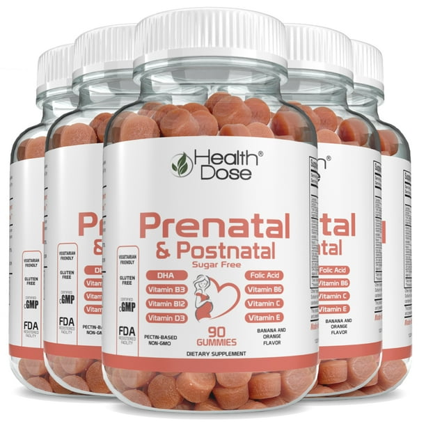 (5 pack) Health Dose Prenatal & Postnatal Vitamins DHA & Folic Acid ...