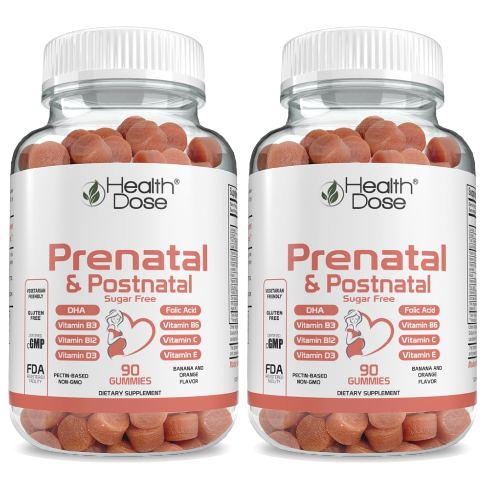 (2 pack) Health Dose Prenatal & Postnatal Vitamins DHA & Folic Acid ...