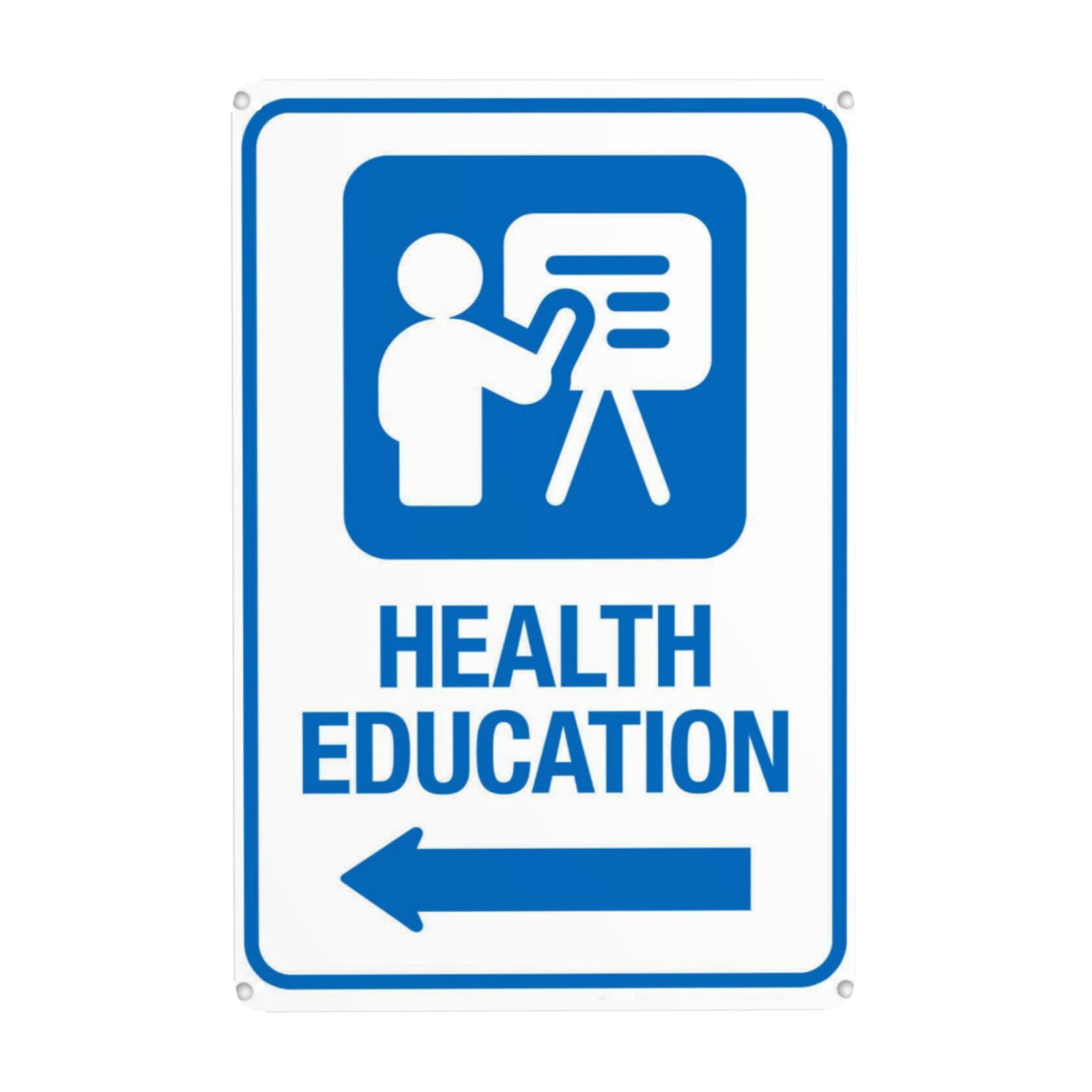 Health Education With Left Arrow Hospital Sign Aluminum Retro Metal Tin ...