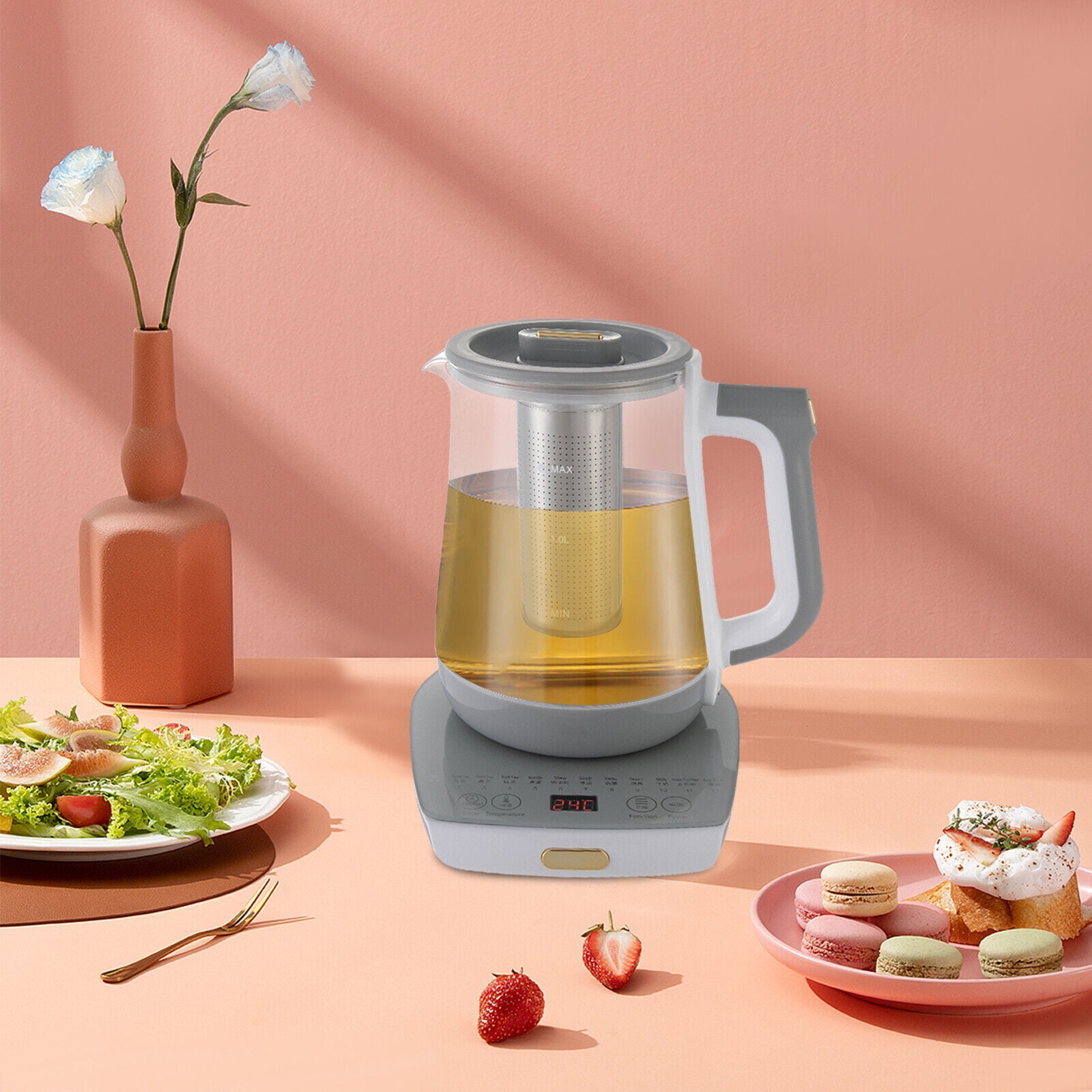 Health Electric Tea Kettle Strainer Glass Tea Maker Tea Water Boiler ...