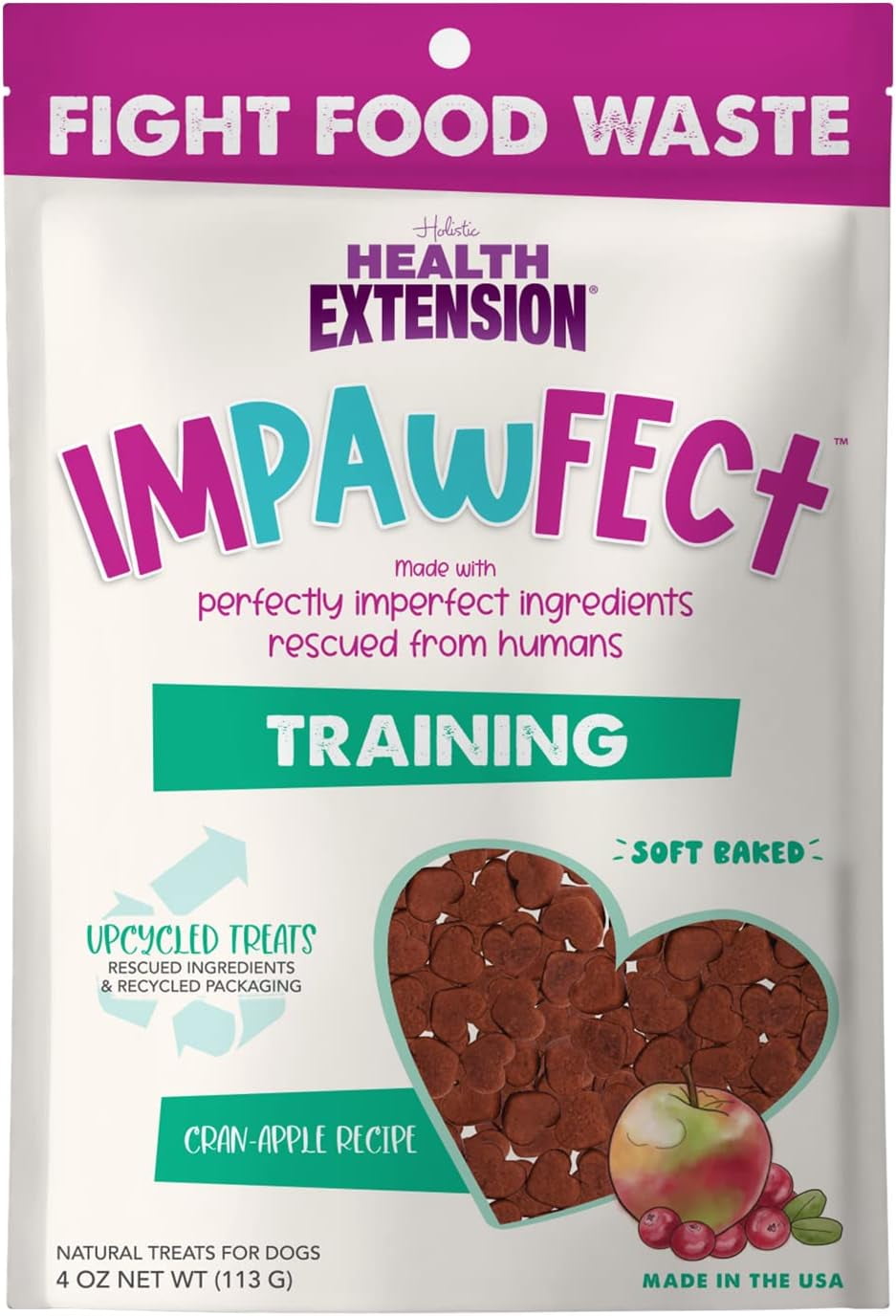 Health Extension Dog Treat Impawfect Training Treats Cran-Apple(4 Oz ...