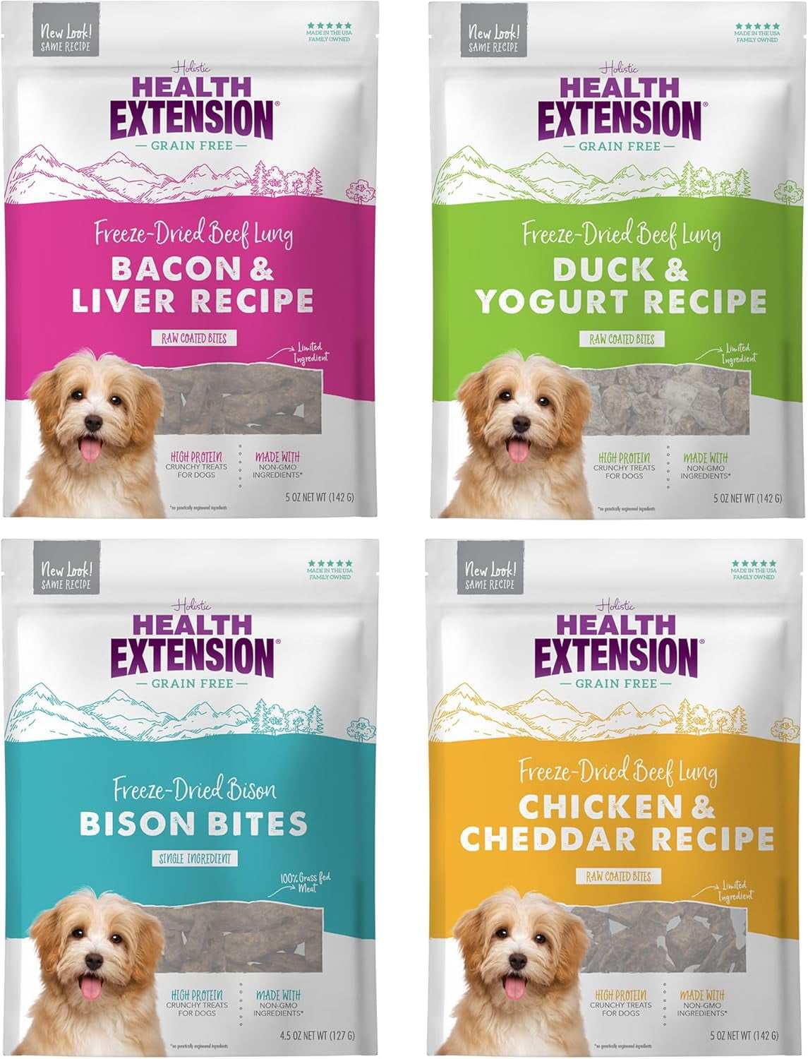 Health Extension Freeze Dried Bite Treats Bundle - Bacon & Liver, Duck ...