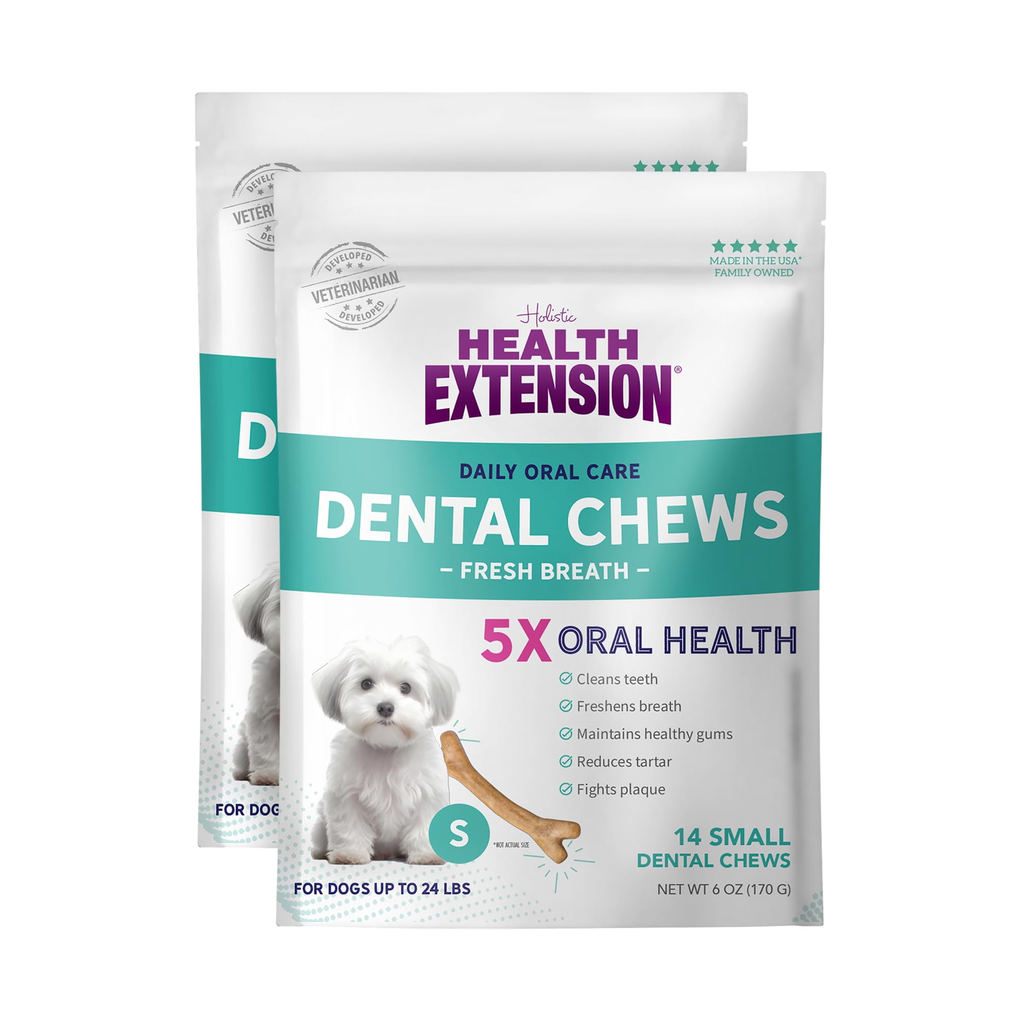Health Extension Fresh Breath IRF13 Dental Bones for Dogs, 14 Small ...
