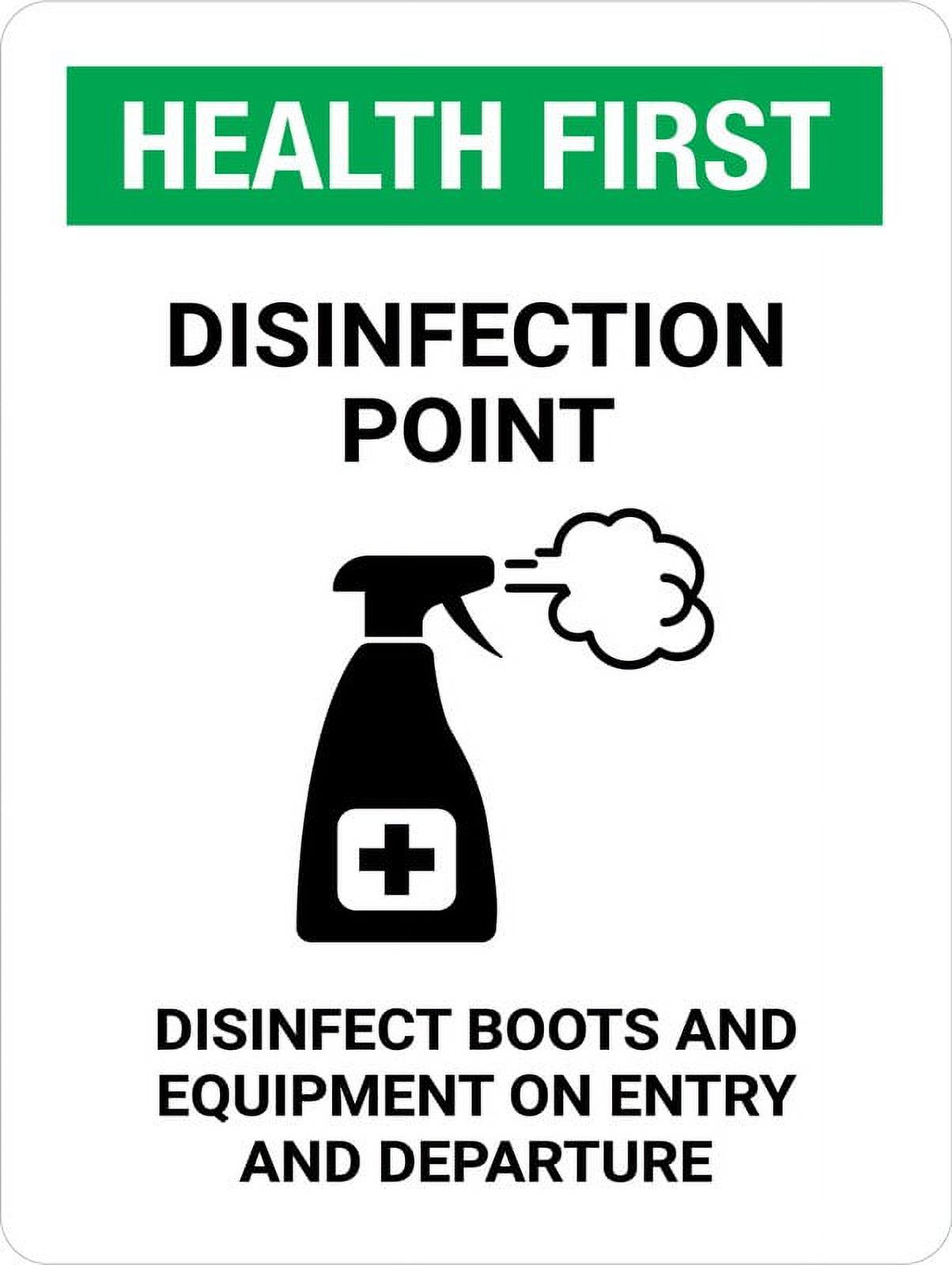 Health First Disinfection Point Retro Aluminum Sign Metal Tin Sign ...