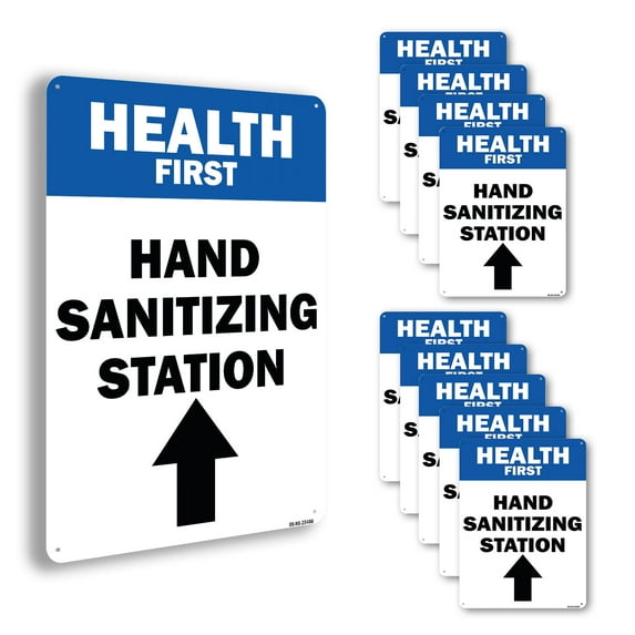 Health First Hand Sanitizing Station Public Safety Rigid Plastic Sign ...