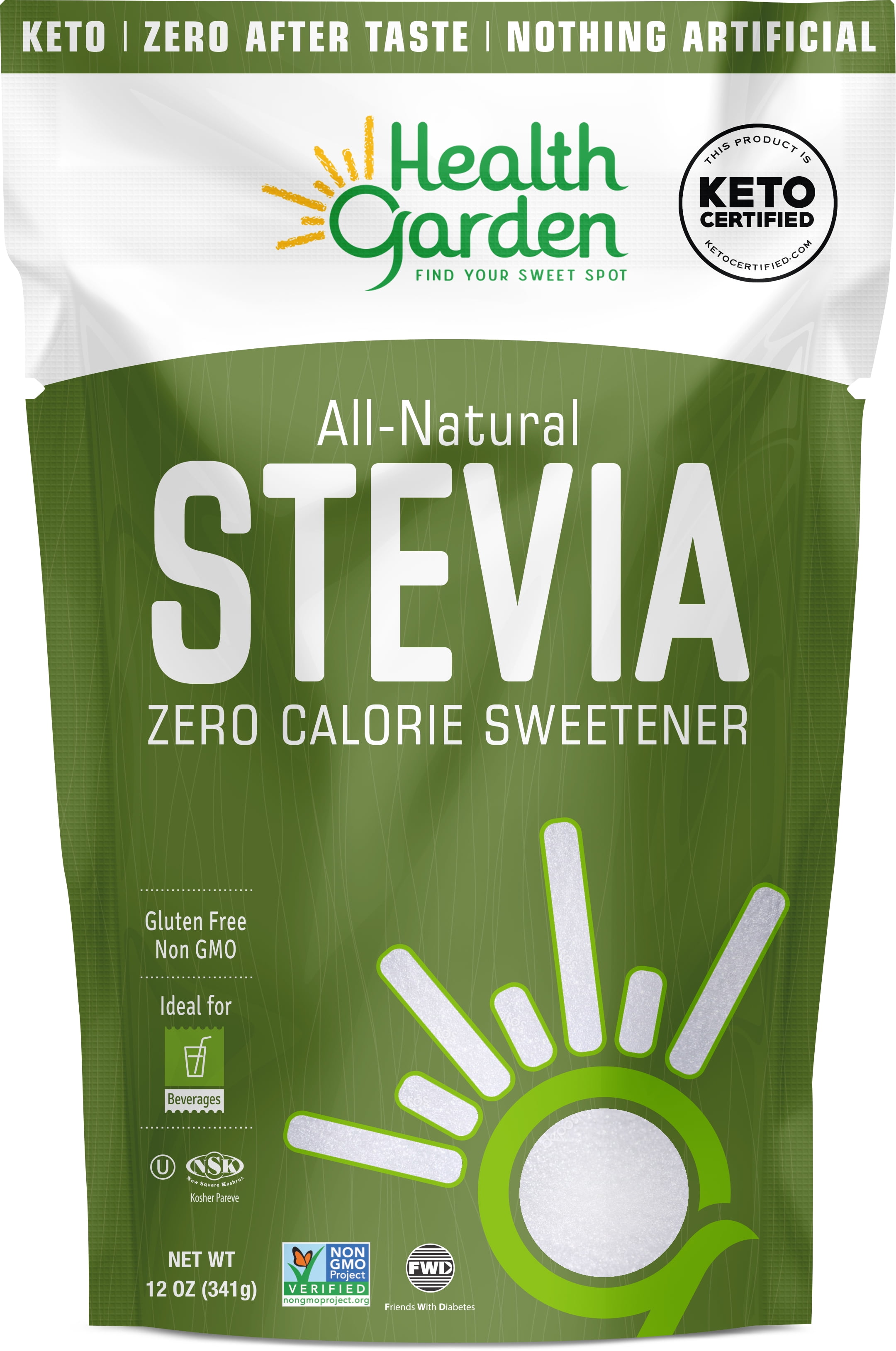 Health Garden Non-GMO Stevia Sweetener Sugar Substitute Powder, 12 Oz ...