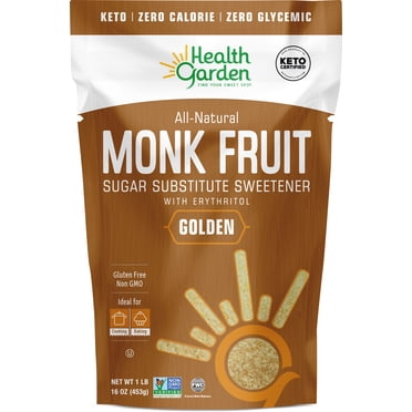 Lakanto Monk Fruit Sweetener with Allulose, Zero Calorie, Keto, Gluten ...