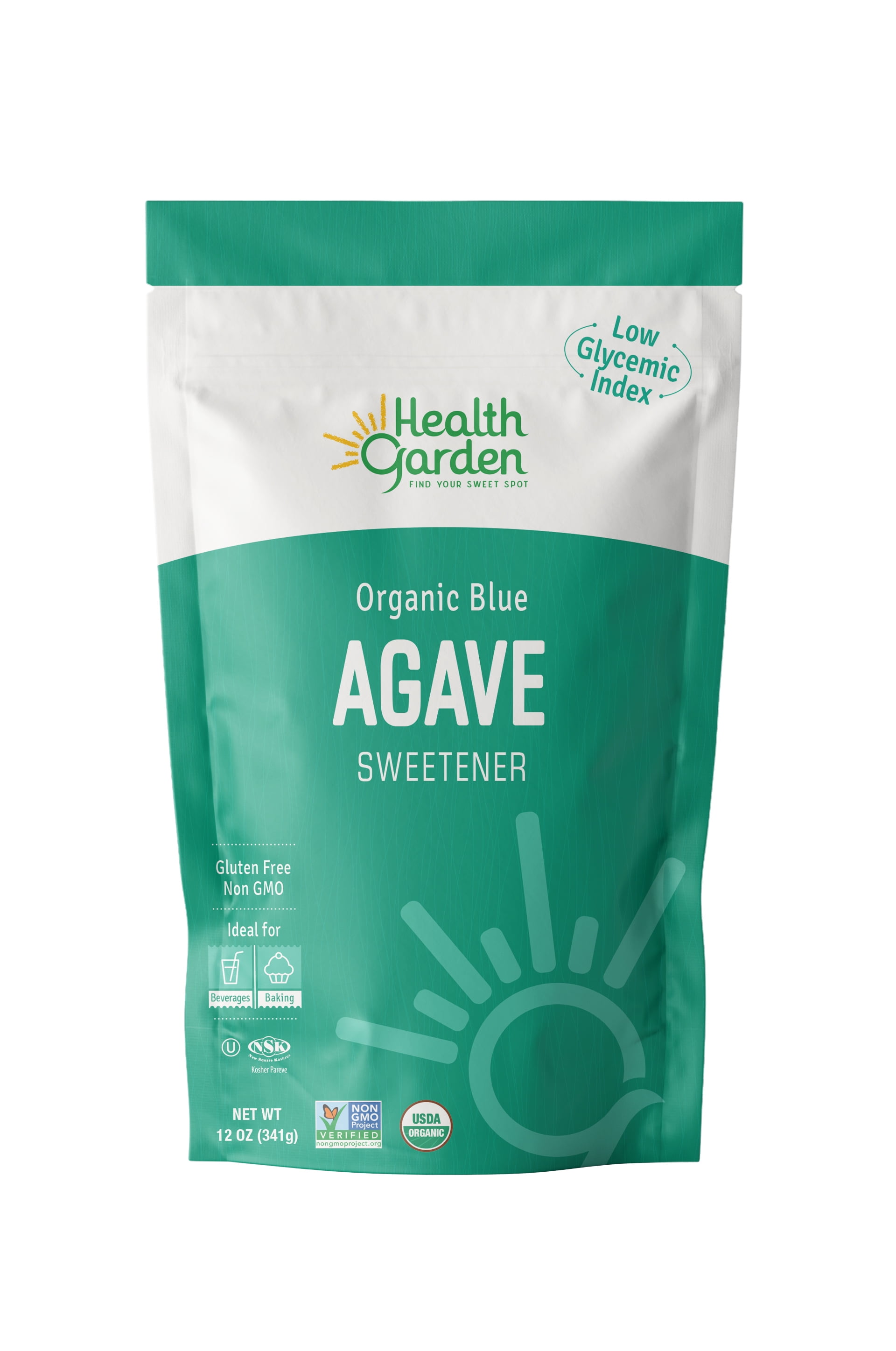 Health Garden Natural Organic Blue Agave Sweetener, Sugar Free, 12 Oz ...