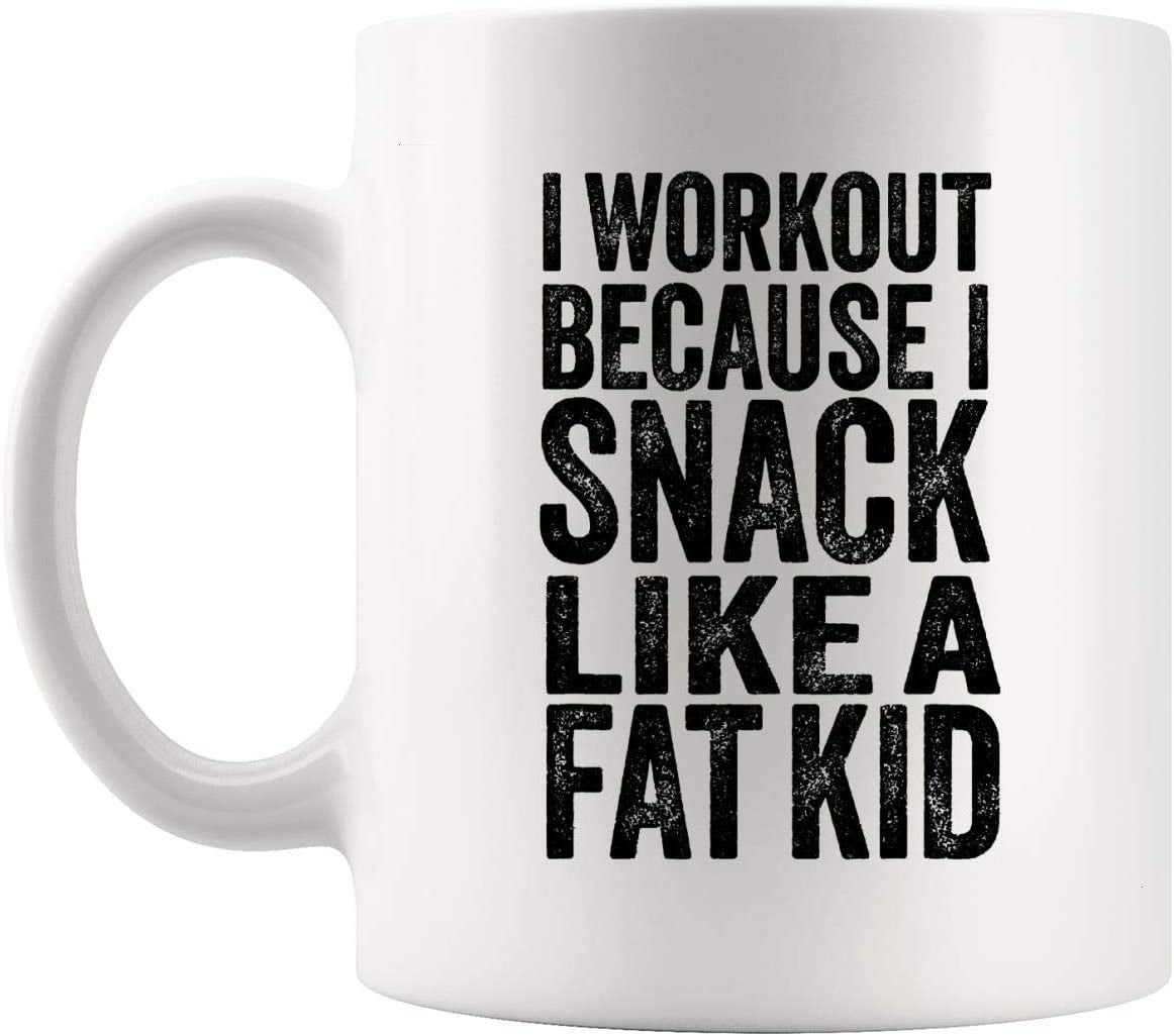 Health Gym Workout Fat Kid Gym Workout Fitness Weightlifting 11Oz Cup ...