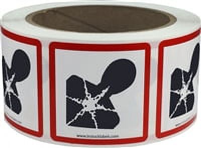 Health Hazard Pictogram GHS Warning Stickers, 2 x 2 Inches Square, 500 ...