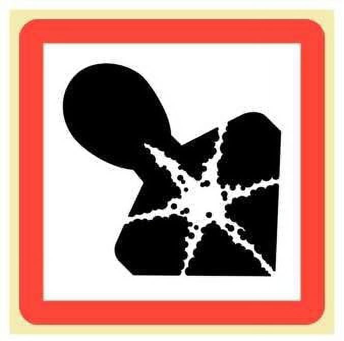 Health Hazard-Safety Labels (GHS Pictogram Symbol), 1" X 1" White Self ...