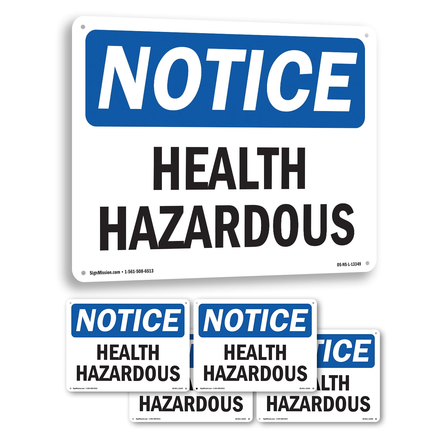 Health Hazards OSHA Notice Aluminum Sign 18 Inch x 12 Inch - 5 Pack ...