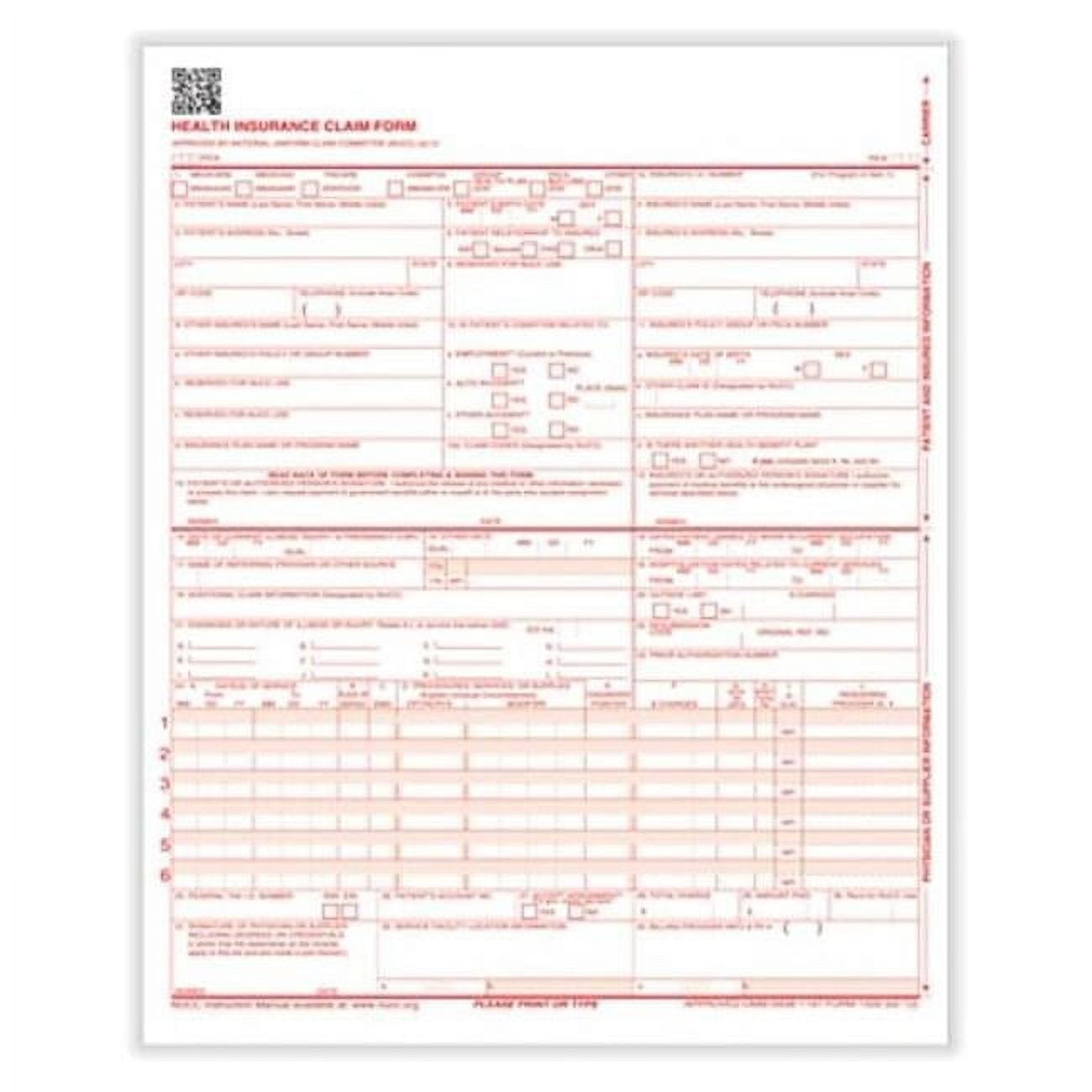 Health Insurance Claim Form - 1000 per Case - Walmart.com