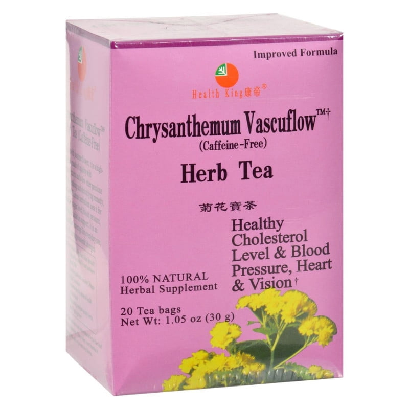 Health King Medicinal Teas Chrysanthemum Vascuflow Caffeine Free - 20 ...