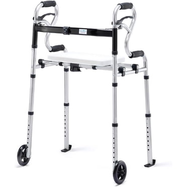 Drive Medical Clever Lite LS Rollator Walker with Seat and Push Down ...