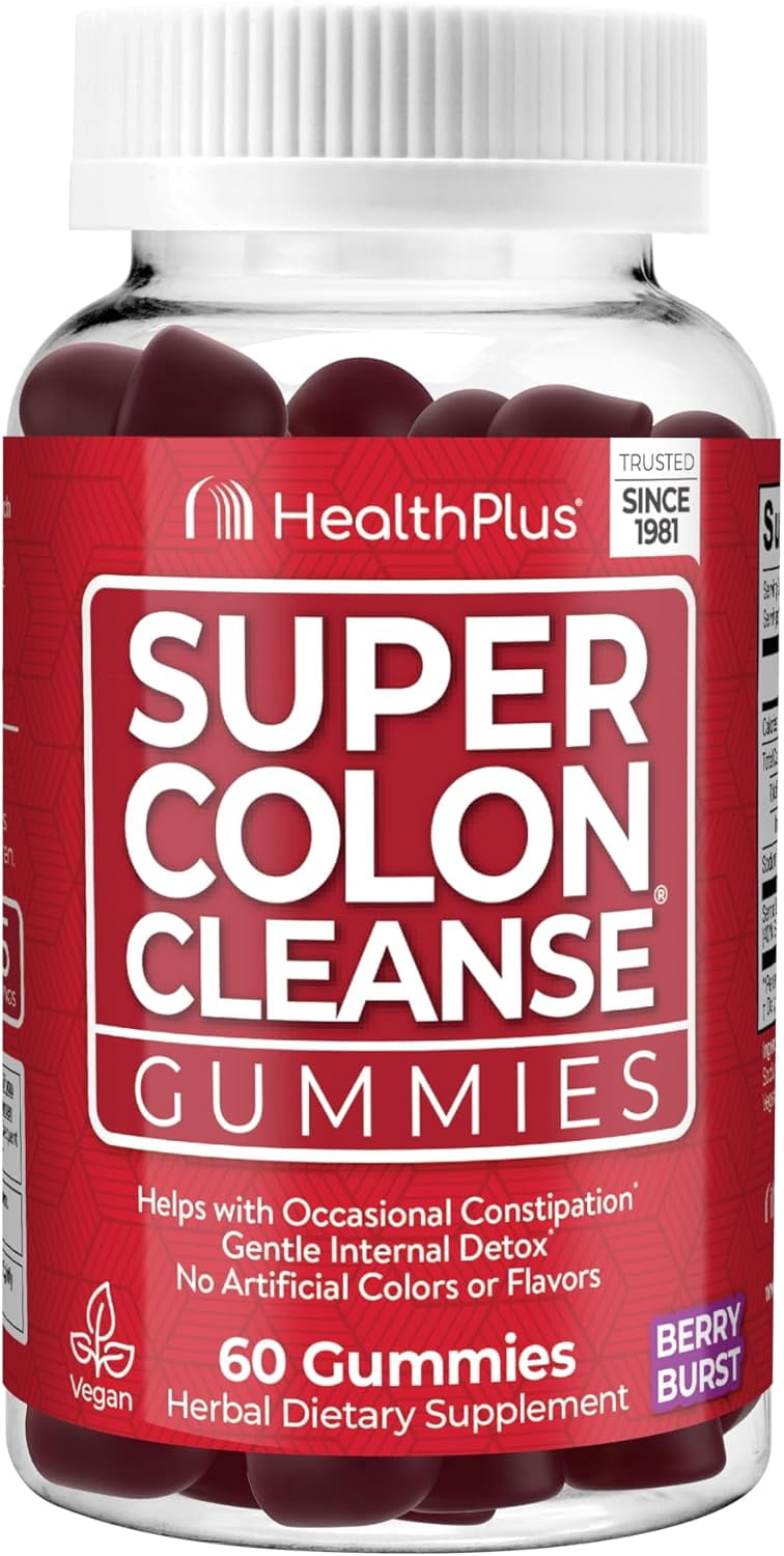Health Plus Super Colon Cleanse Gummies, Senna Leaf Extract, Detox ...