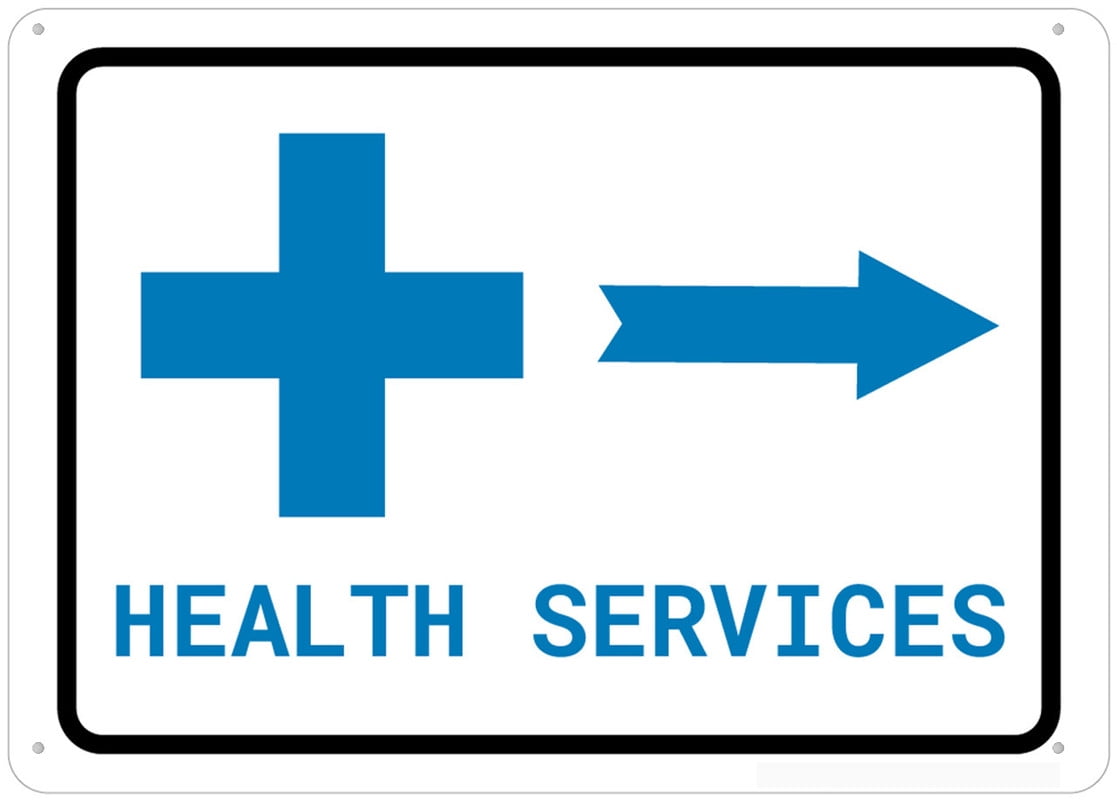Health Services Right Arrow Sign Outdoor Metal Sign - 12 X 8 Metal ...