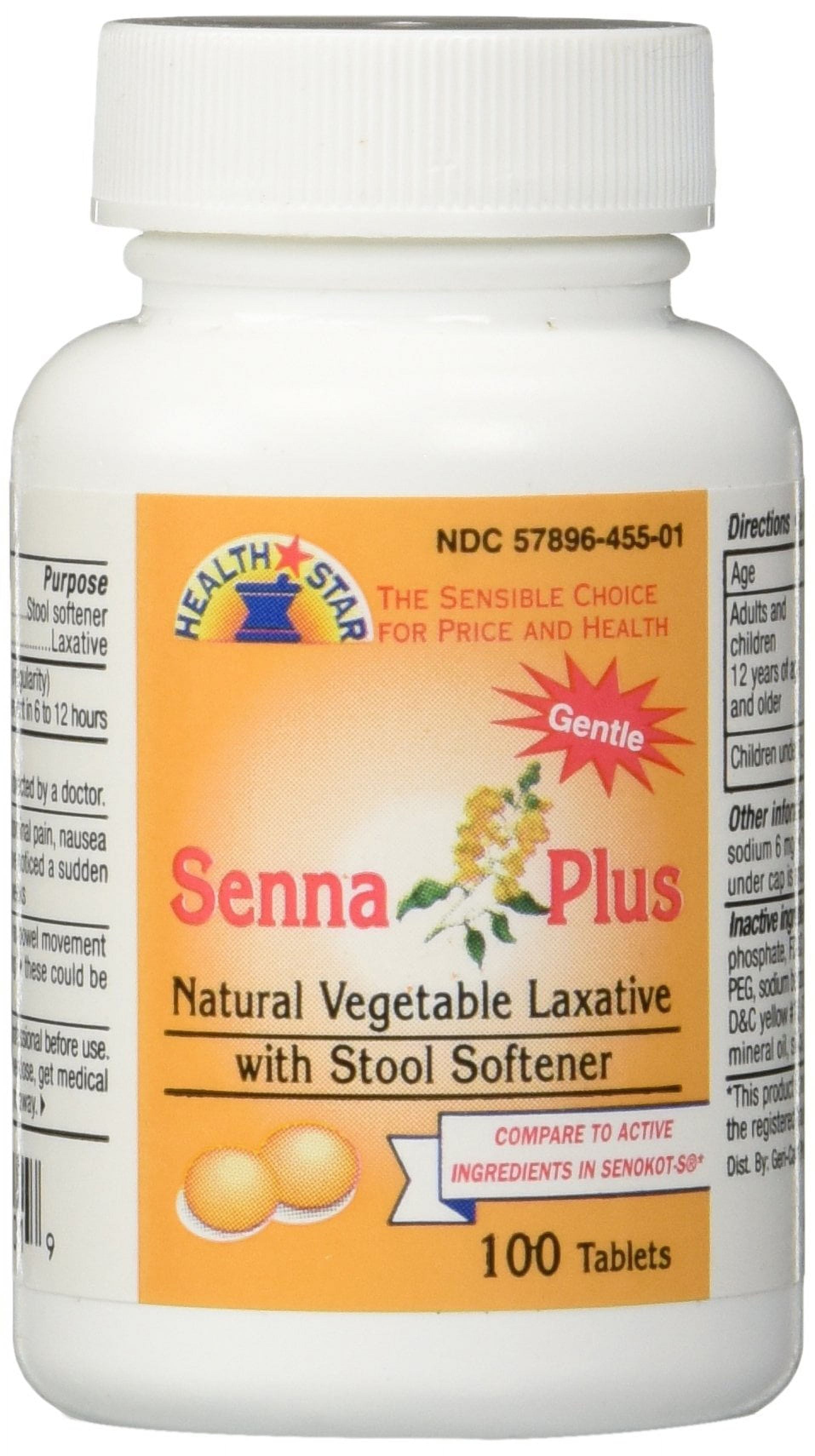Health Star Senna Plus Natural Vegetable Stool Softener Laxative ...