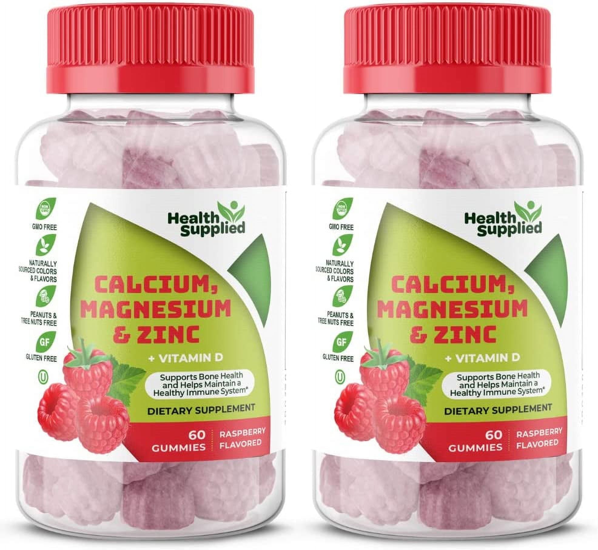 Health Supplied Calcium Magnesium & Zinc + Vitamin D Gummies 2 Pack ...