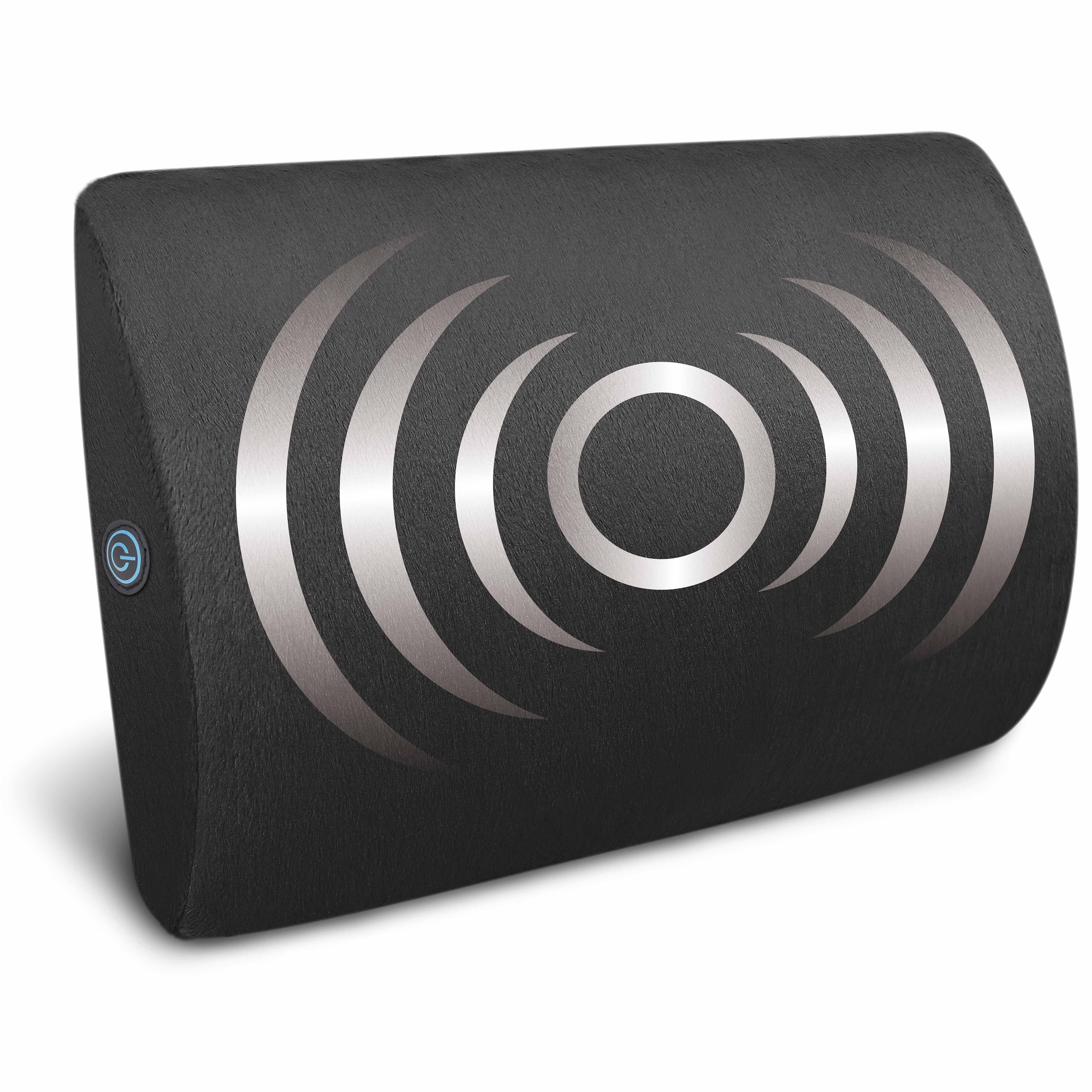 Health Touch Memory Foam Massaging Lumbar Support, Back Vibration ...