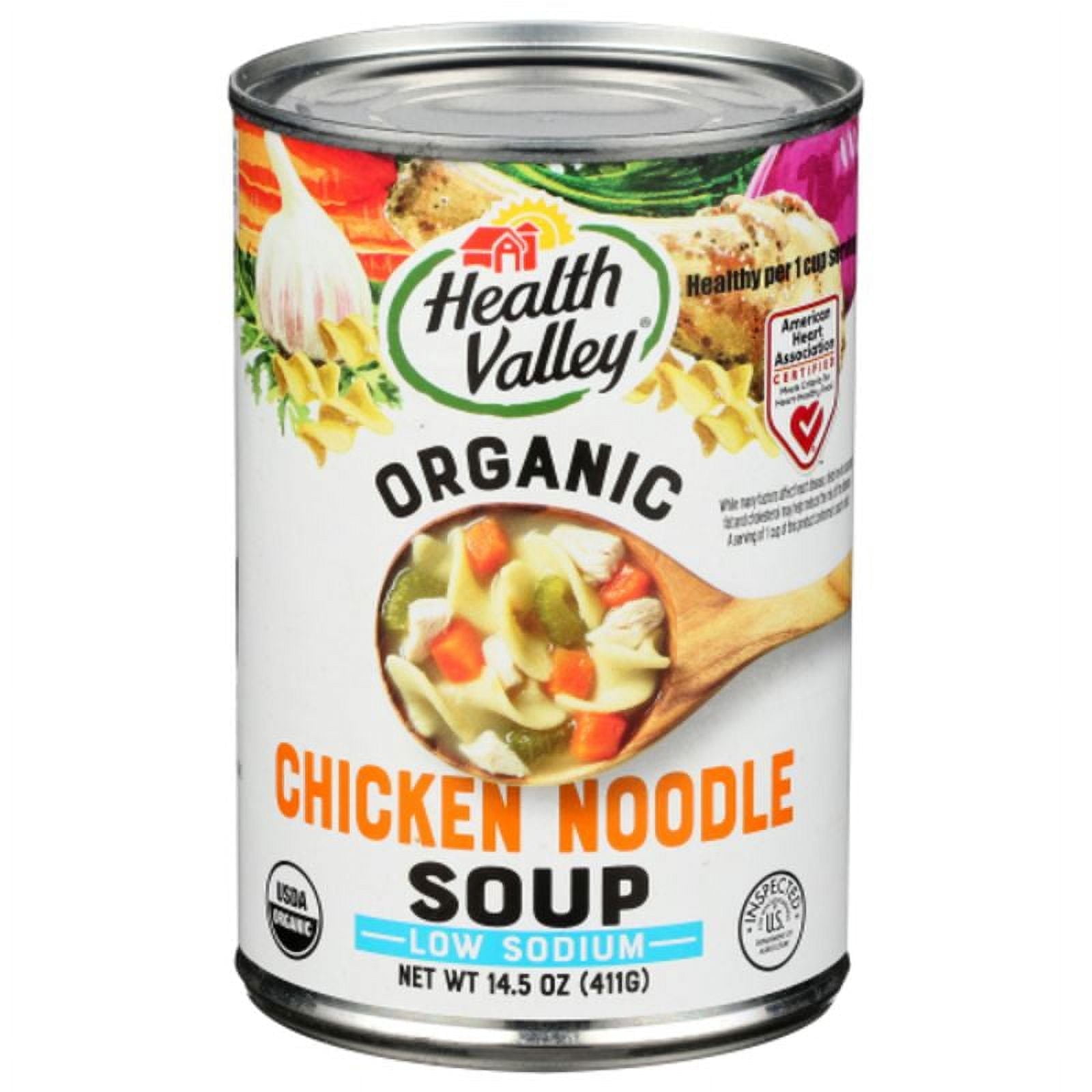 Health Valley Organic Low Sodium Chicken Noodle Soup 14.5 oz Pack of 2 ...